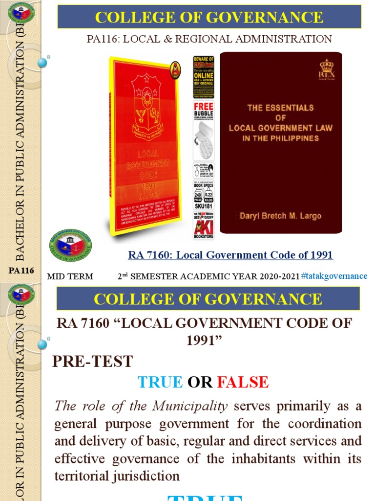 8 PA116 RA7160 LGU Officials in General | PDF | Policy | Government