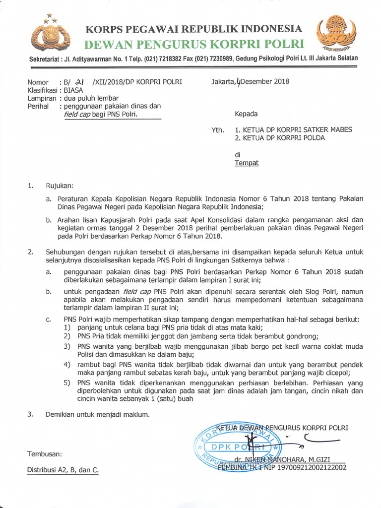 Pakaian Dinas Pns Polri | PDF