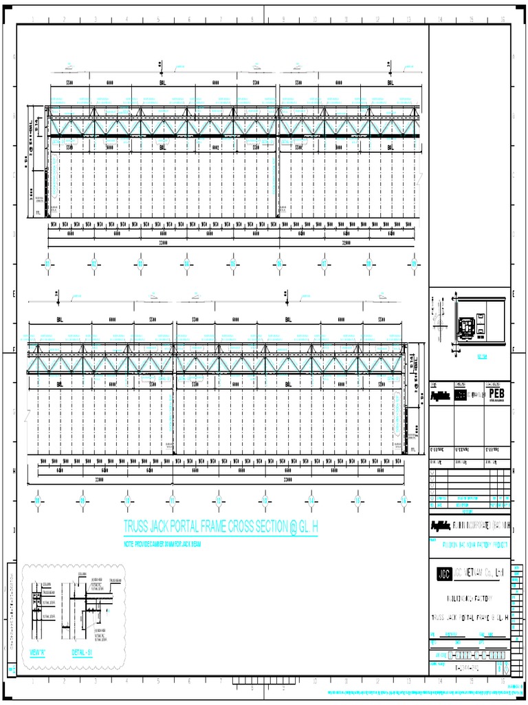 Truss Jack Portal Frame Cross Section at Gl. H: Detail - S1 Detail - S1 ...