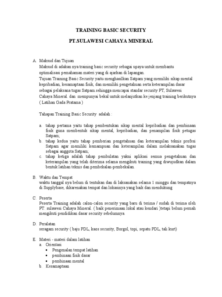 Training Basic Security | PDF