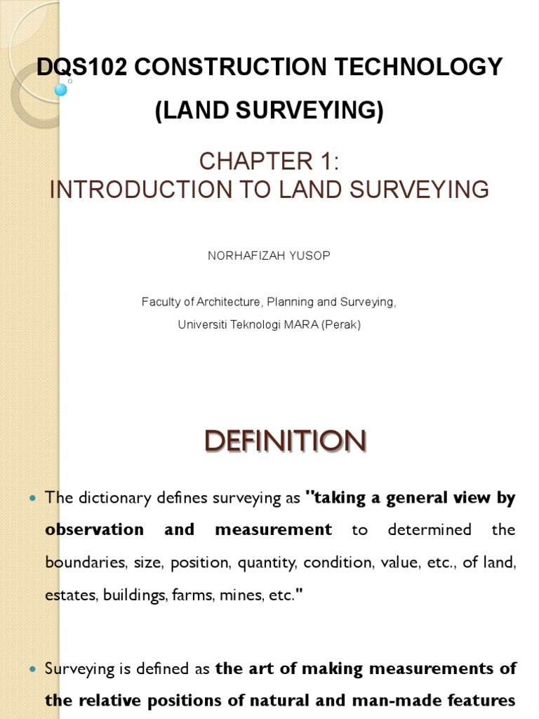 DQS102 Chapter 1 Introduction To Surveying-Finalised | PDF | Surveying ...