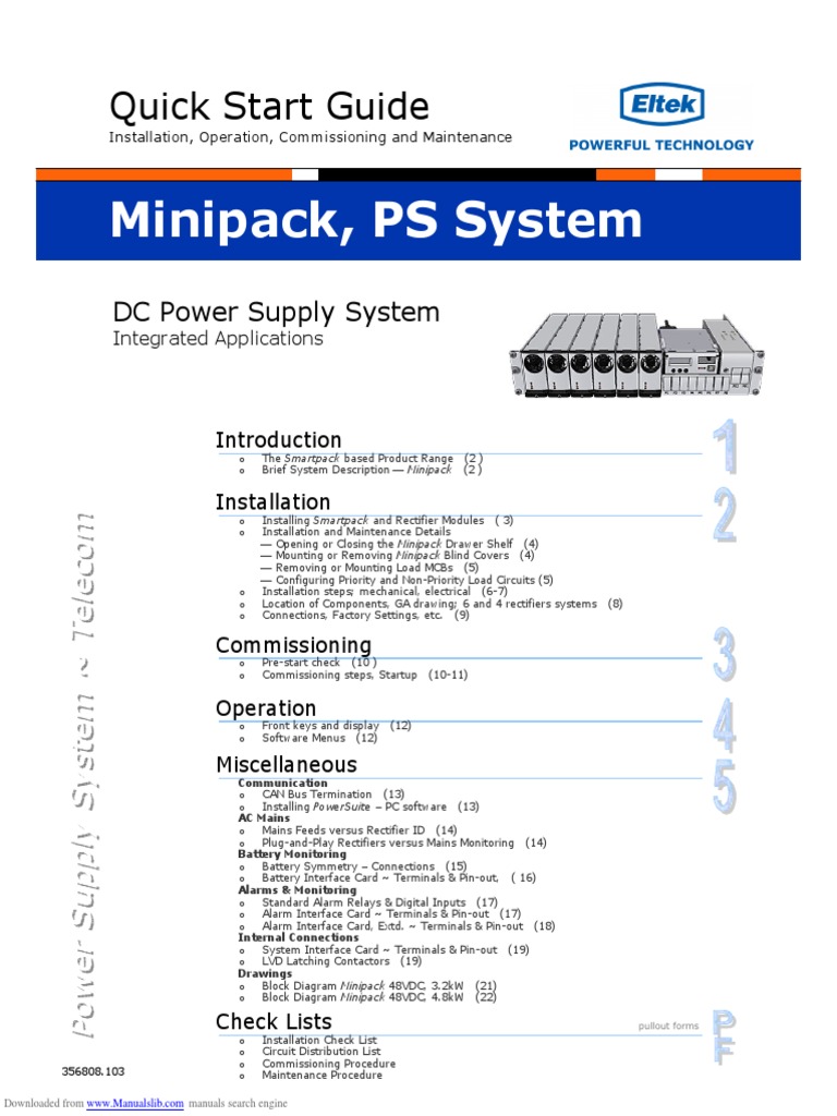 Minipack, PS System: Quick Start Guide | PDF | Rectifier | Direct Current