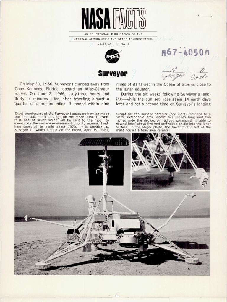 NASA Facts Surveyor | PDF | Surveyor Program | Centaur (Rocket Stage)