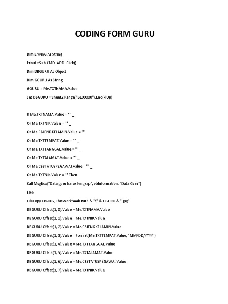 Coding Form Guru | PDF | Computer Programming | Computer Data