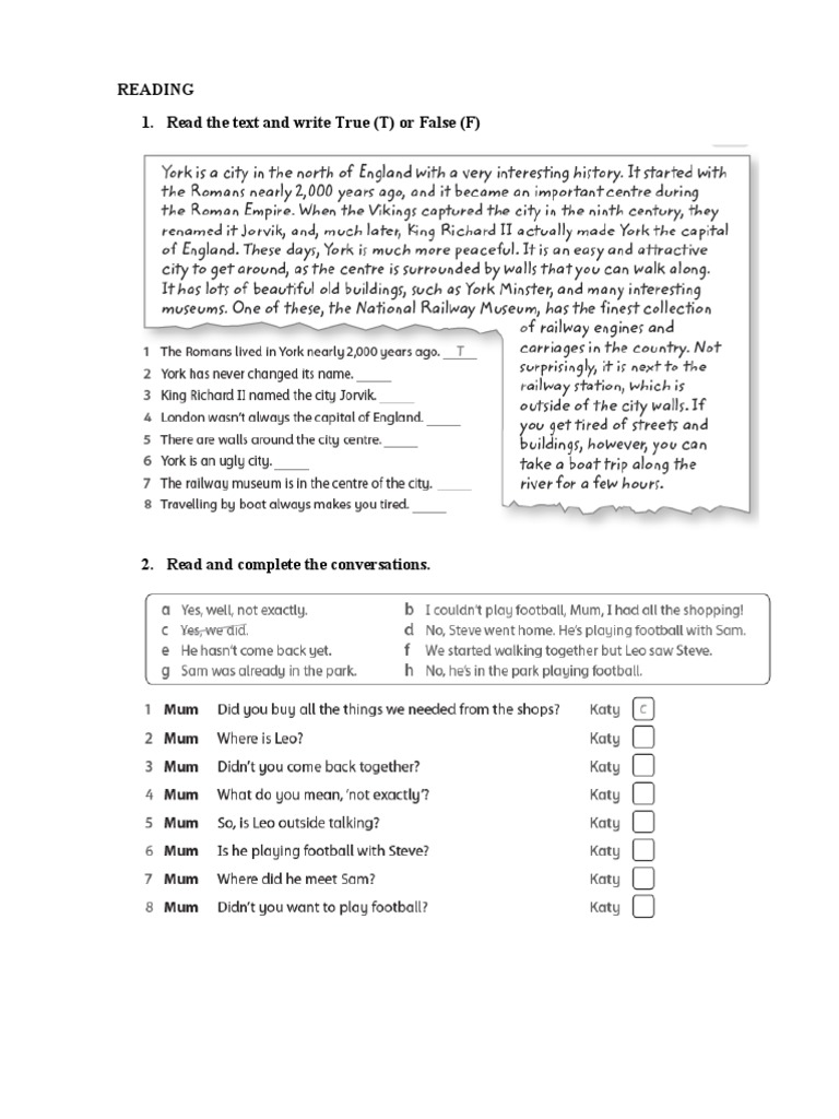 Reading 1. Read The Text and Write True (T) or False (F) | PDF