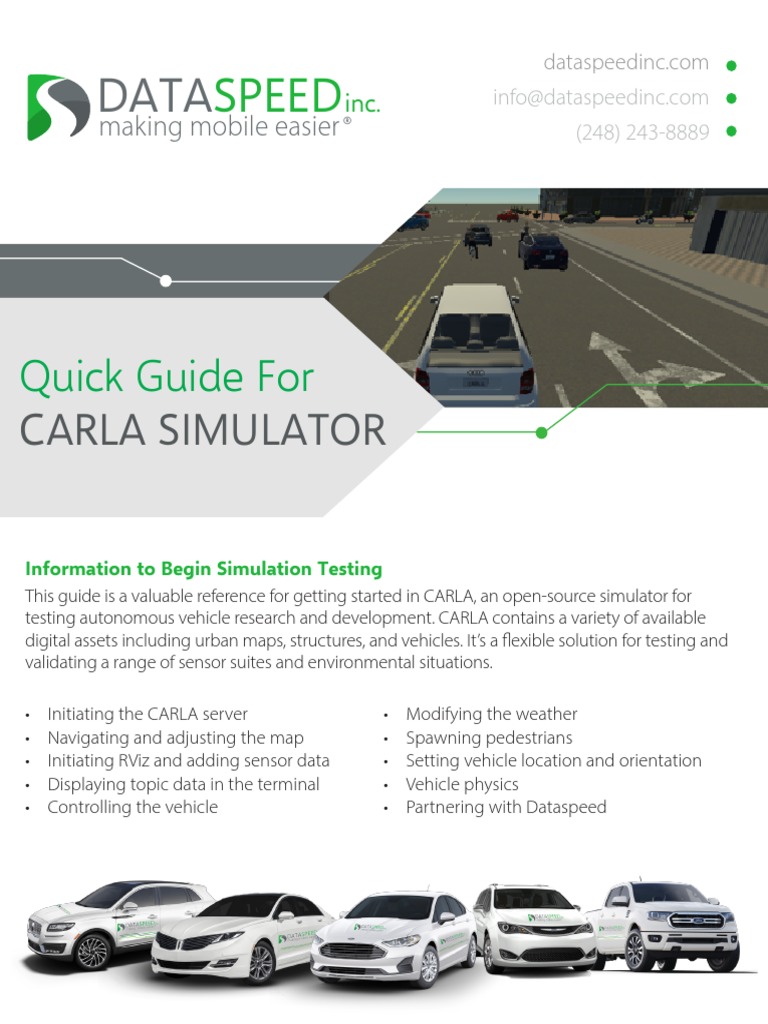 Dataspeed Quick Guide To Running Carla Simulator | PDF | Simulation ...