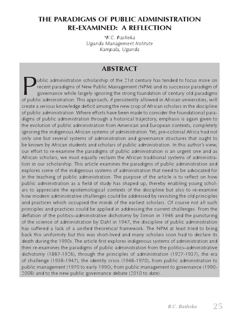 The Paradigms of Public Administration | PDF | Bureaucracy | Public ...