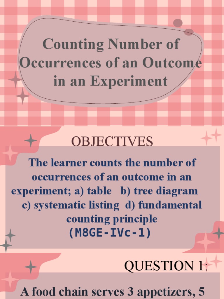 Counting Number of Occurrences of An Outcome in An Experiment | PDF | Western Cuisine | Regional ...