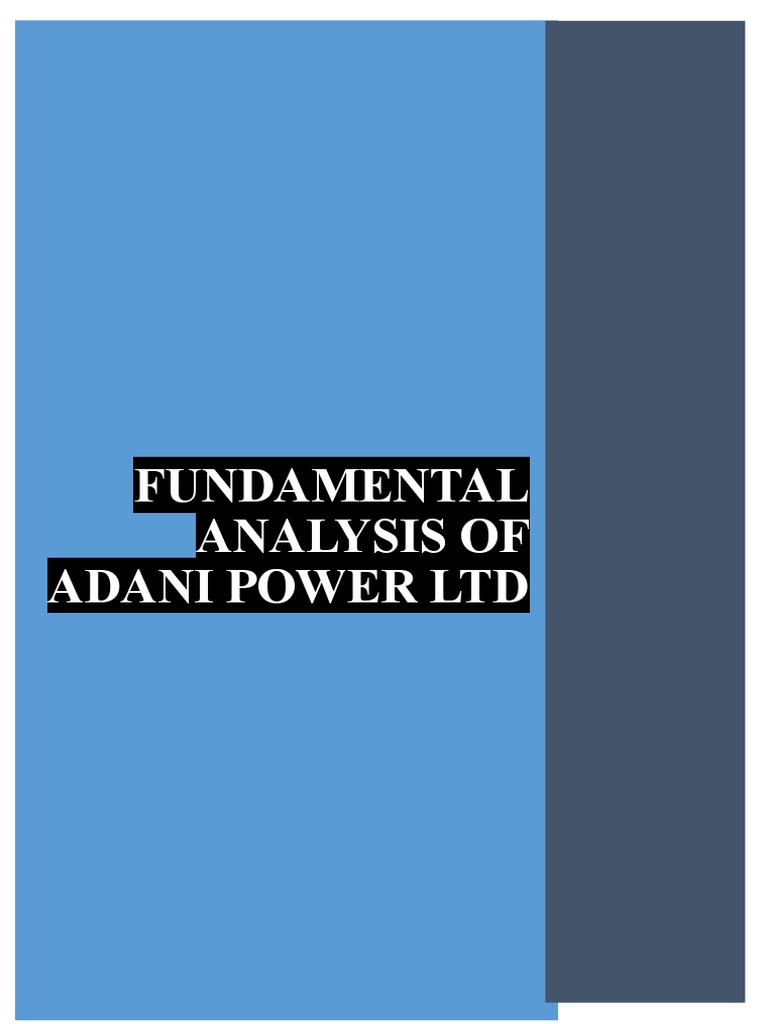 Fundamental Analysis of Adani Power LTD | PDF | Electric Power | Power (Physics)
