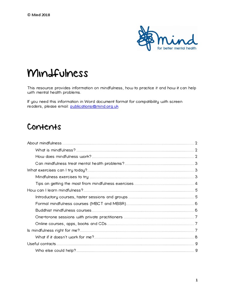 Mindfulness 2018 | PDF | Mindfulness | Psychotherapy