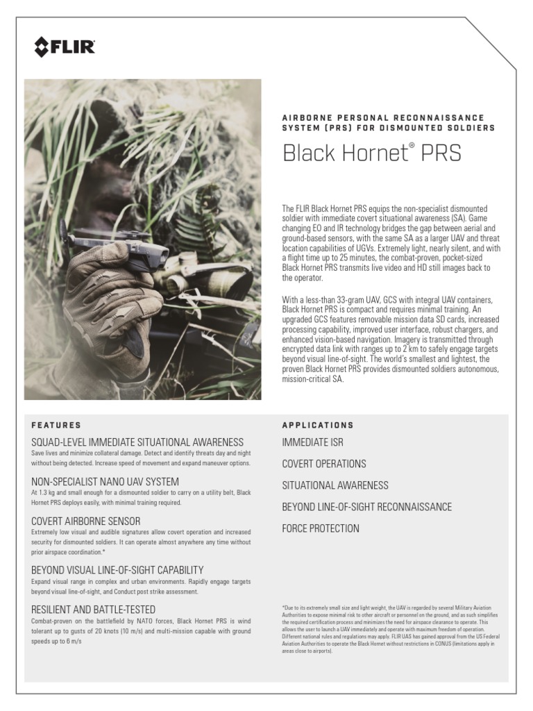 BlackHornet PRS Datasheet US | PDF | Unmanned Aerial Vehicle | Aviation