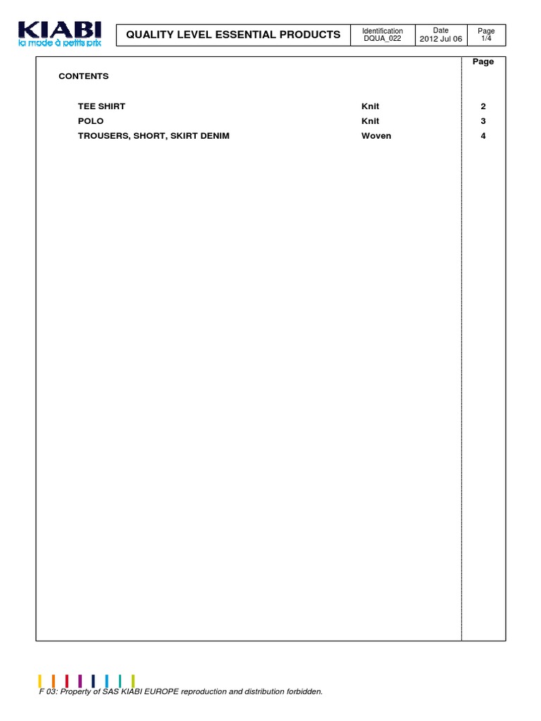 Essential Quality Standards for Apparel | PDF | Textiles | Materials