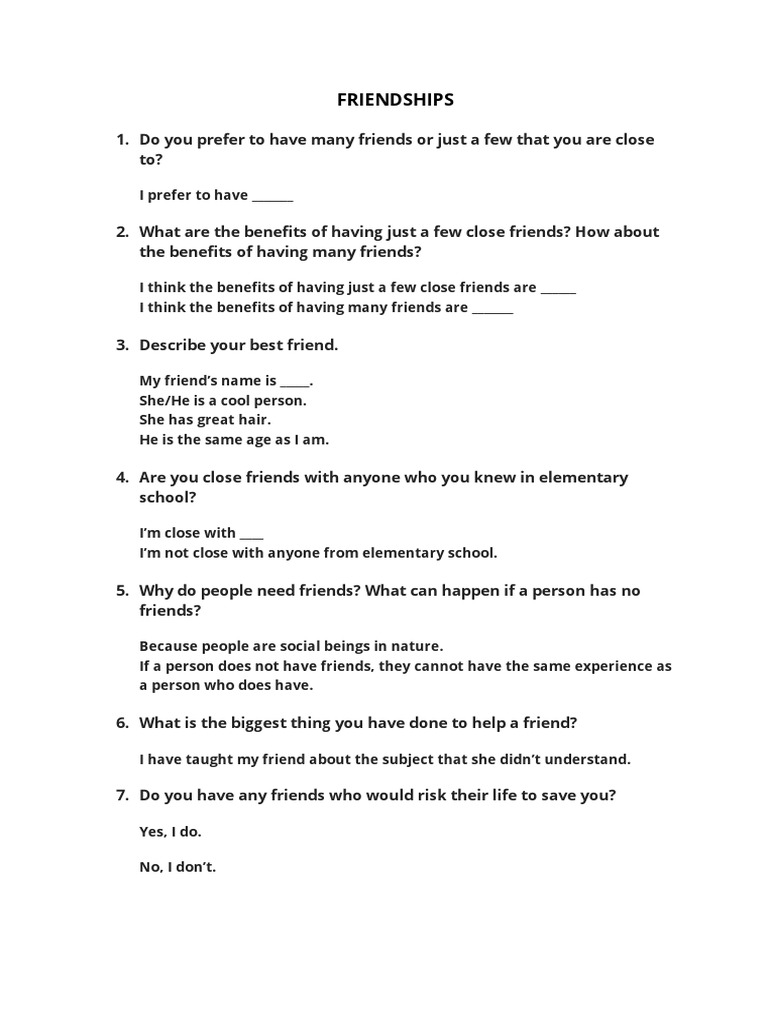 Friendship Reflections for Teens | PDF