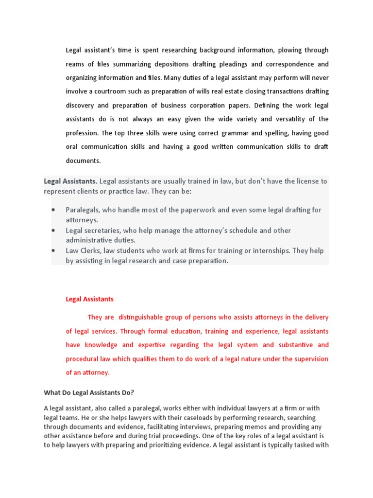 What Do Legal Assistants Do | PDF | Paralegal | Lawyer