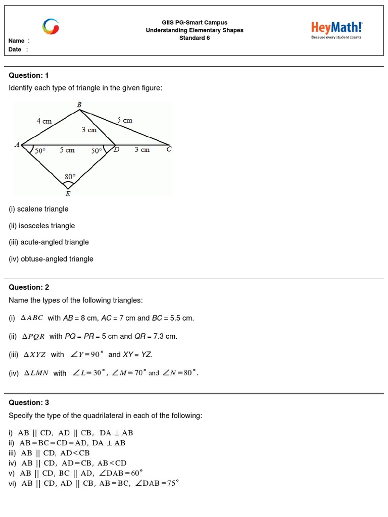 Date:: GIIS PG-Smart Campus Understanding Elementary Shapes Standard 6 ...