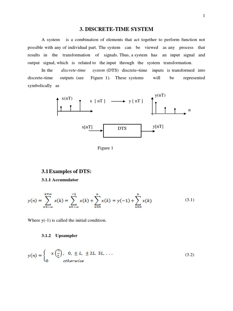 Discrete-Time System: 3.1.1 Accumulator | PDF | Signal Processing ...
