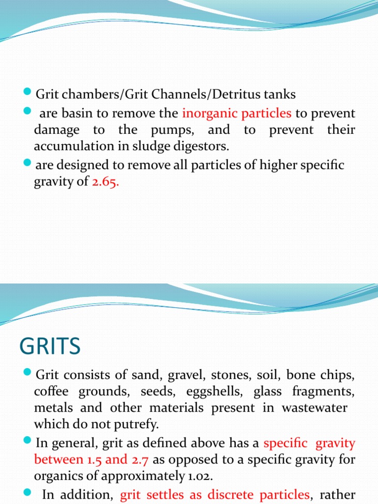 LECTURE 8 Grit Chamber | PDF | Sewage Treatment | Fluid Dynamics