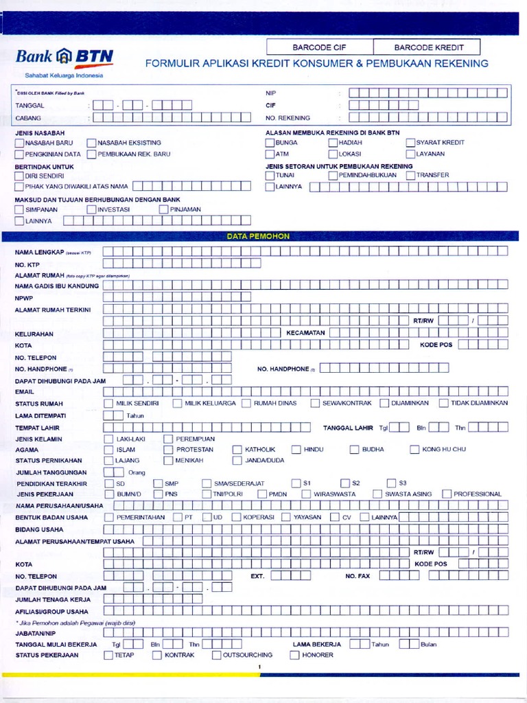 Form Aplikasi Pengajuan KPR | PDF