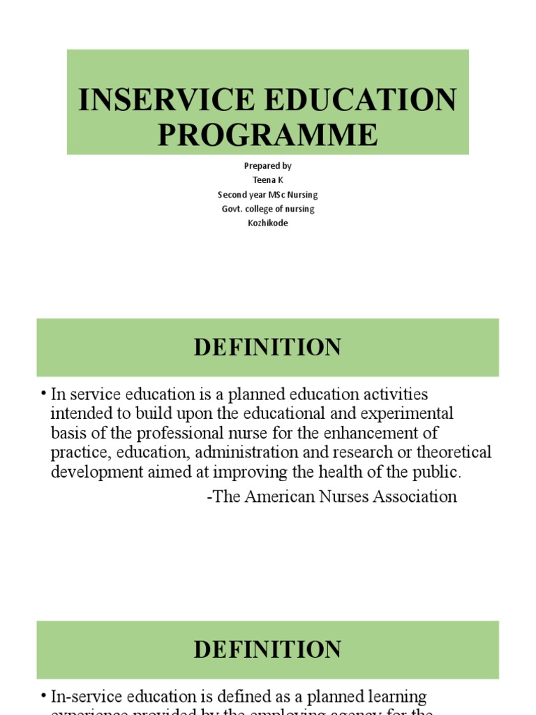 Inservice Education | PDF | Nursing | Competence (Human Resources)