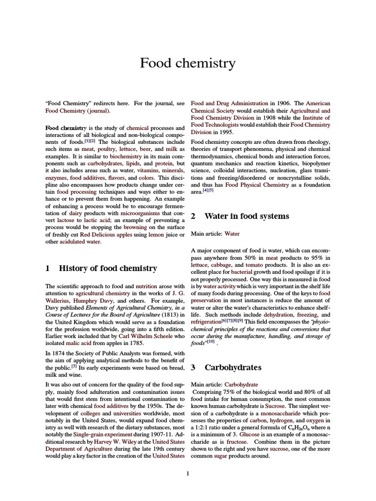 Food Chemistry | PDF | Food And Drink | Nutrition
