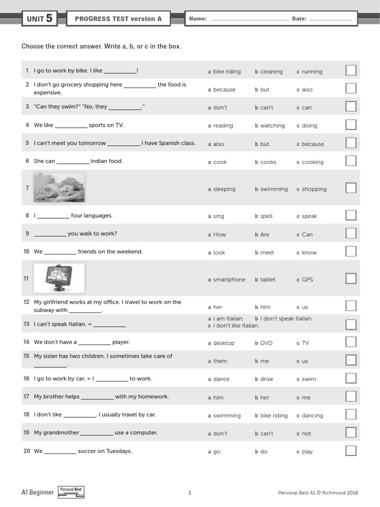 Unit Test U5 Version A | Download Free PDF | Computing And Information ...