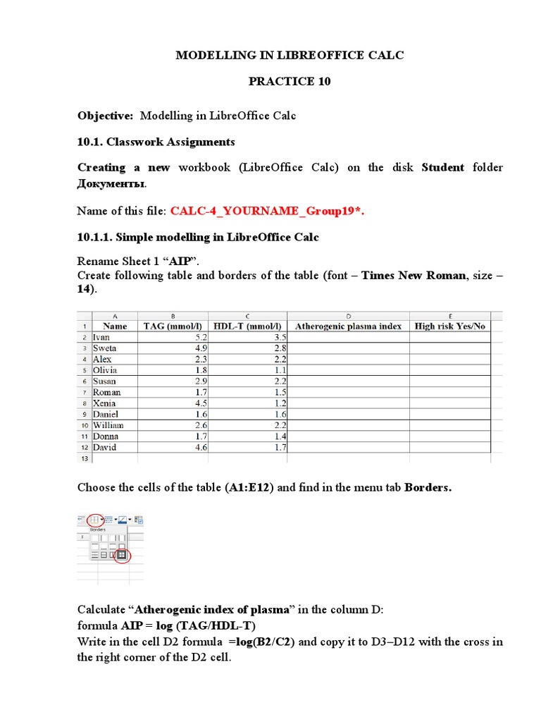 LibreOffice Calc Modelling Practice | PDF | Body Mass Index | Human Weight