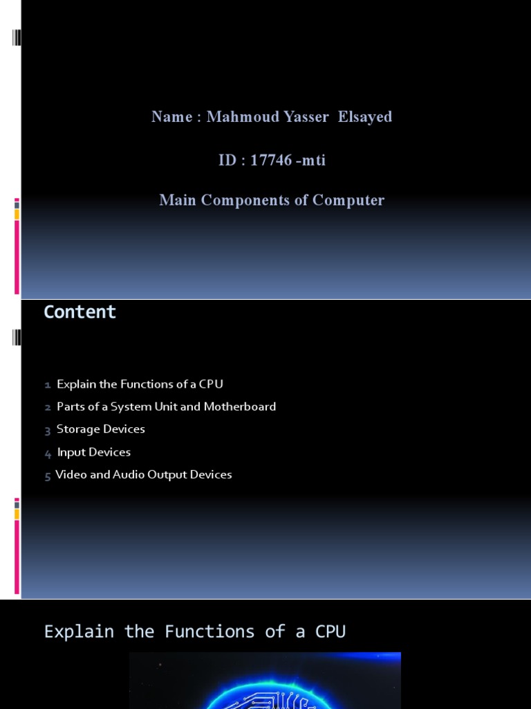 Main Components of Computer | PDF | Central Processing Unit | Computer ...