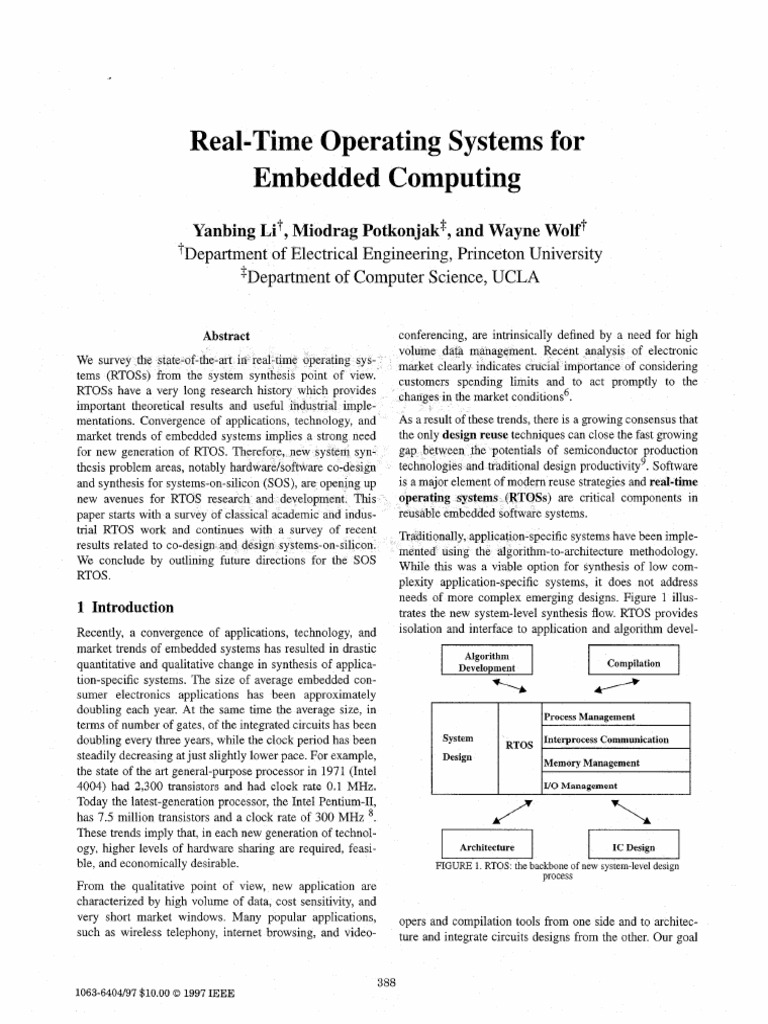 Realtime Operating Systems For Embedded Computing | PDF | Process (Computing) | Embedded System