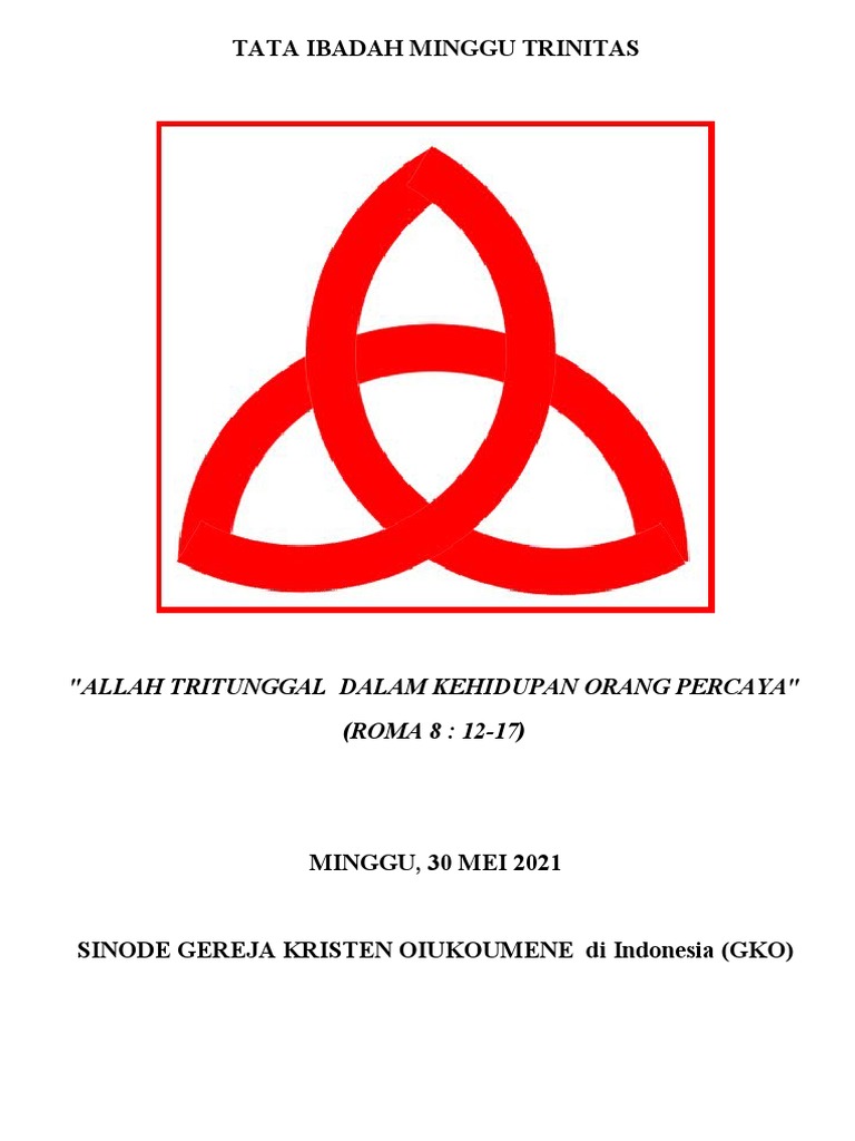 Tata Ibadah Minggu Trinitas (Minggu, 30 Mei 2021) | PDF