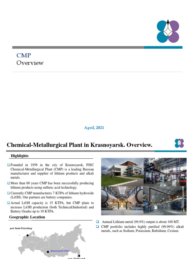 2021 CMP Overview | PDF | Sodium | Lithium