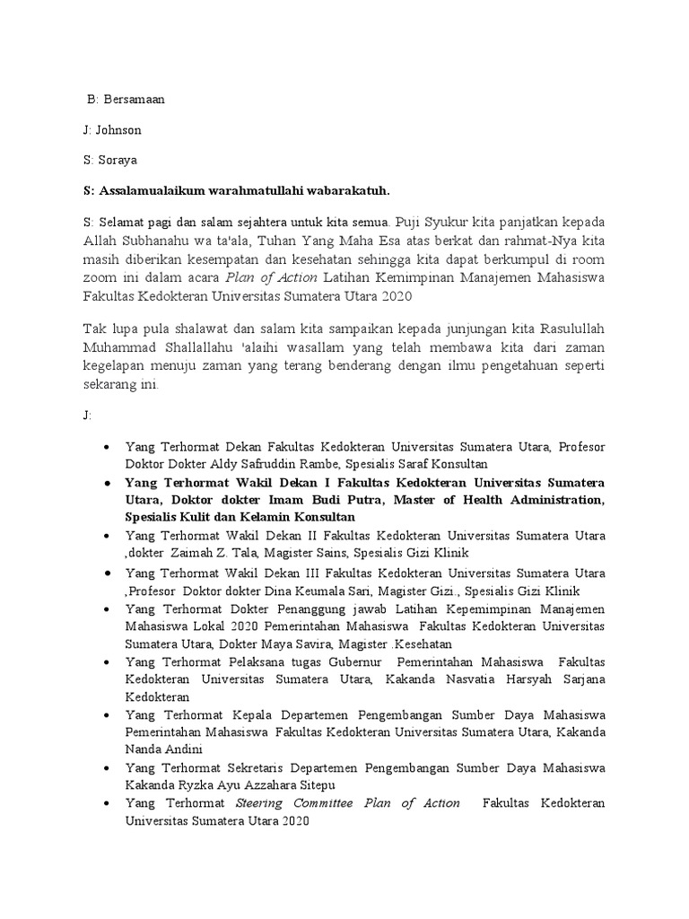 Teks MC PoA 2020 | PDF | Pengembangan Diri | Sains & Matematika