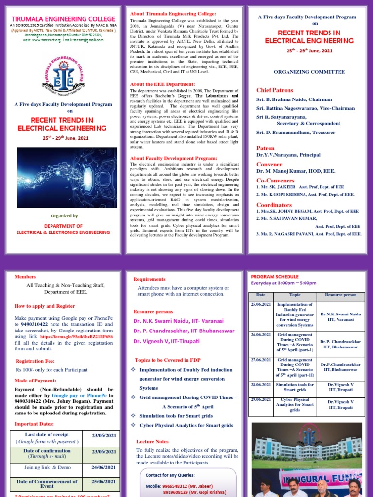 FDP Rtee 2021 Brochure | Descargar gratis PDF | Electrical Engineering | Science And Technology