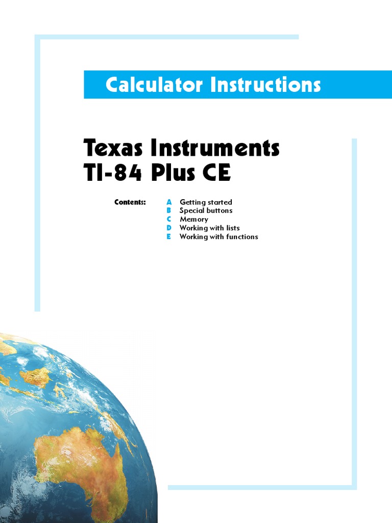 TI-84 Plus CE Calculator Instructions | PDF | Trigonometric Functions ...