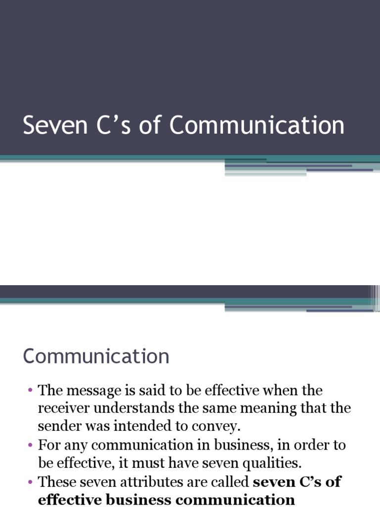 Seven C's of Communication | PDF | Communication | Psychological Concepts