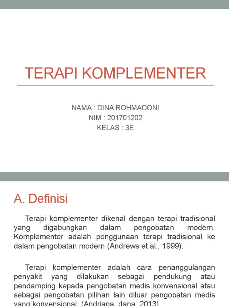 Terapi Komplementer | PDF | Pengembangan Diri