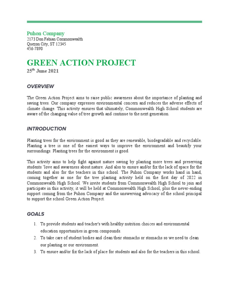Green Action Project: Puhon Company | PDF | Trees | Fruit