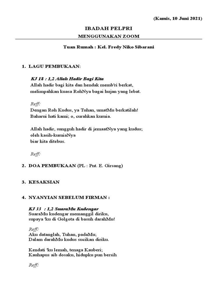 Ibadah Pelpri Kamis, 10 Juni 2021 | PDF