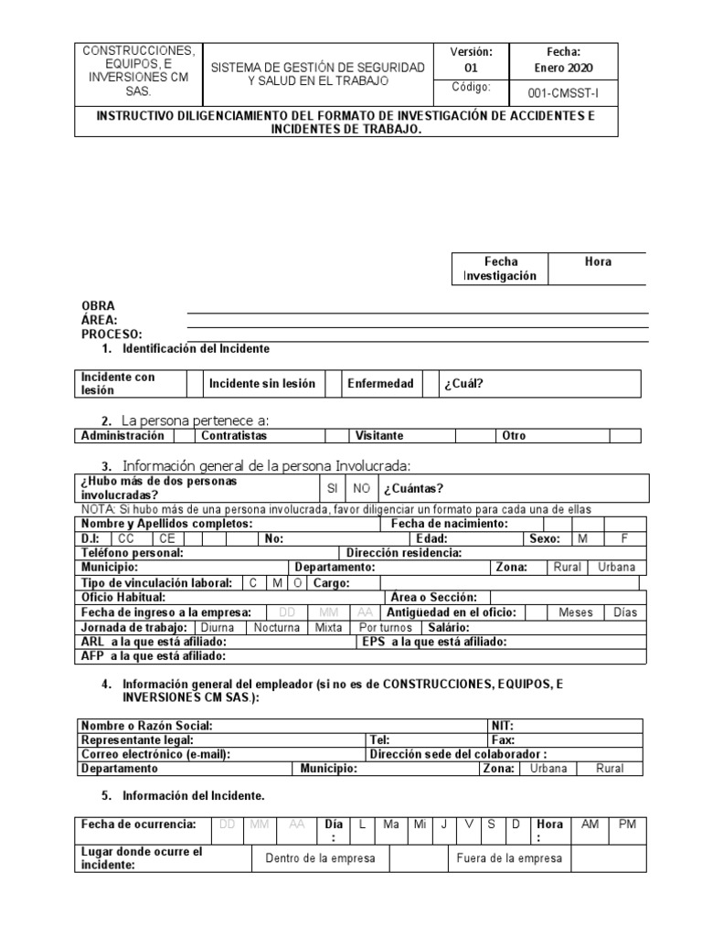 006-Cmsst-I Instructivo Diligenciamiento Del Formato de Investigación ...