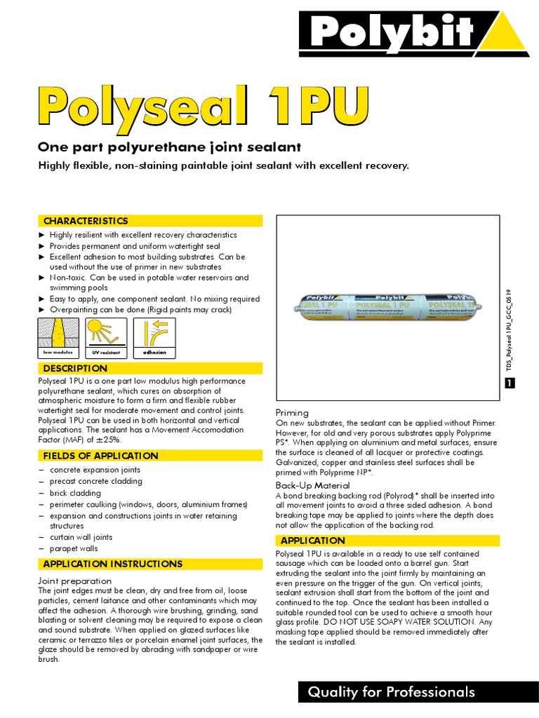 Polyseal 1PU: One Part Polyurethane Joint Sealant | Download Free PDF ...