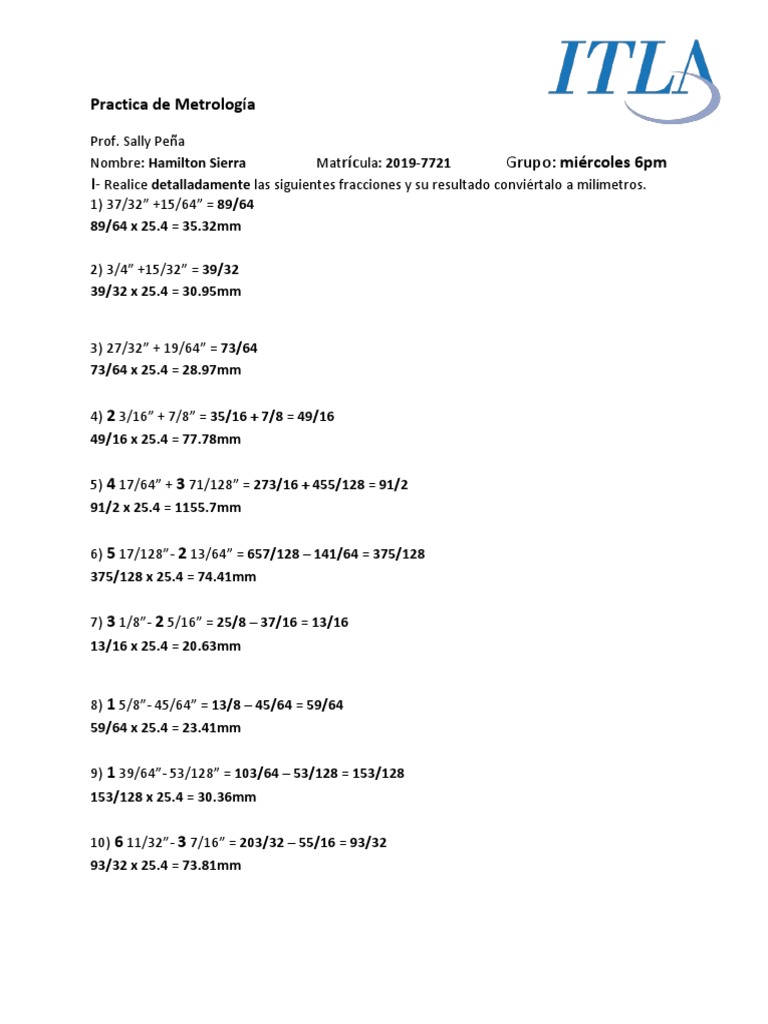 Practica de Conversiones | PDF