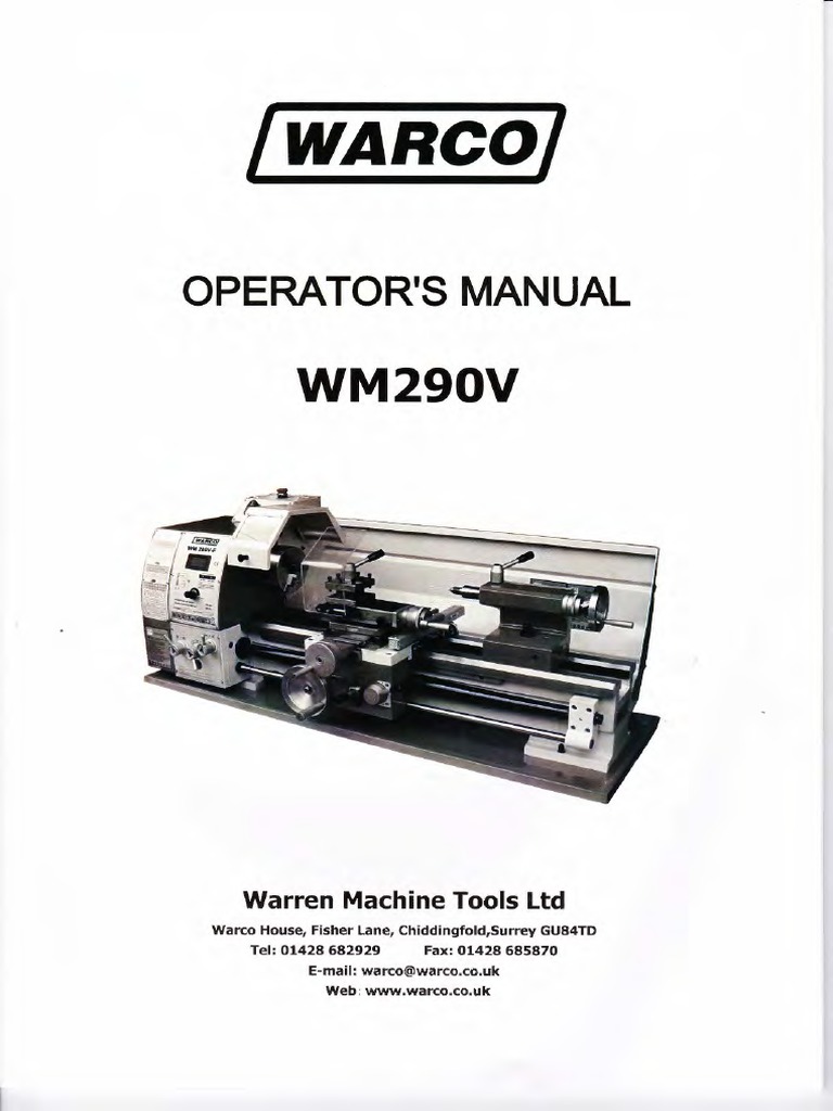 Ps 2697warco WM 290V User Manual Parts List WWW | PDF | Screw | Belt ...