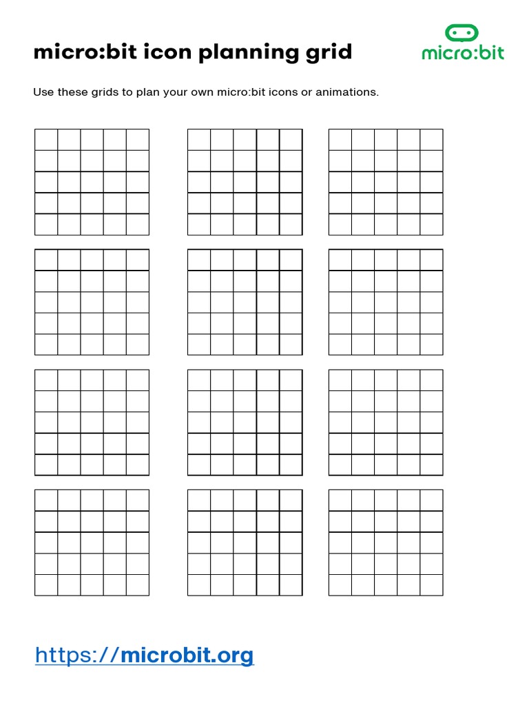 Microbit 5x5 Icon Planning Grid | PDF