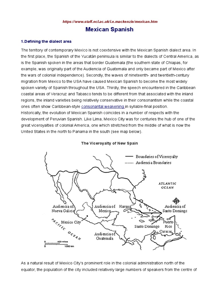 Mexican Spanish: A Guide to Its Phonology, Syntax and Lexicon | PDF ...