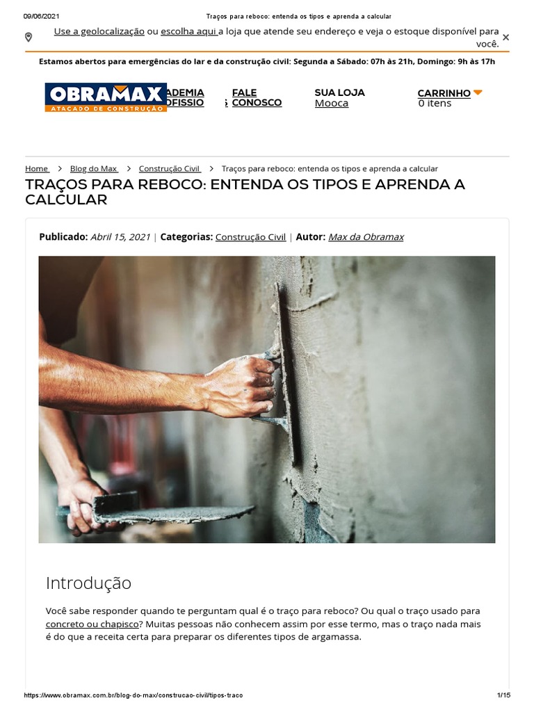 Traços para Reboco - Entenda Os Tipos e Aprenda A Calcular | PDF ...