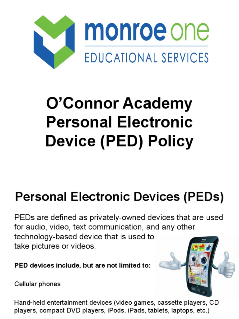 O'Connor Academy Personal Electronic Device (PED) Policy | PDF ...