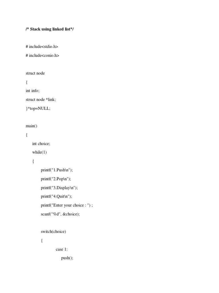 Linked List Stack and Queue Implementation | PDF | Queue (Abstract Data ...