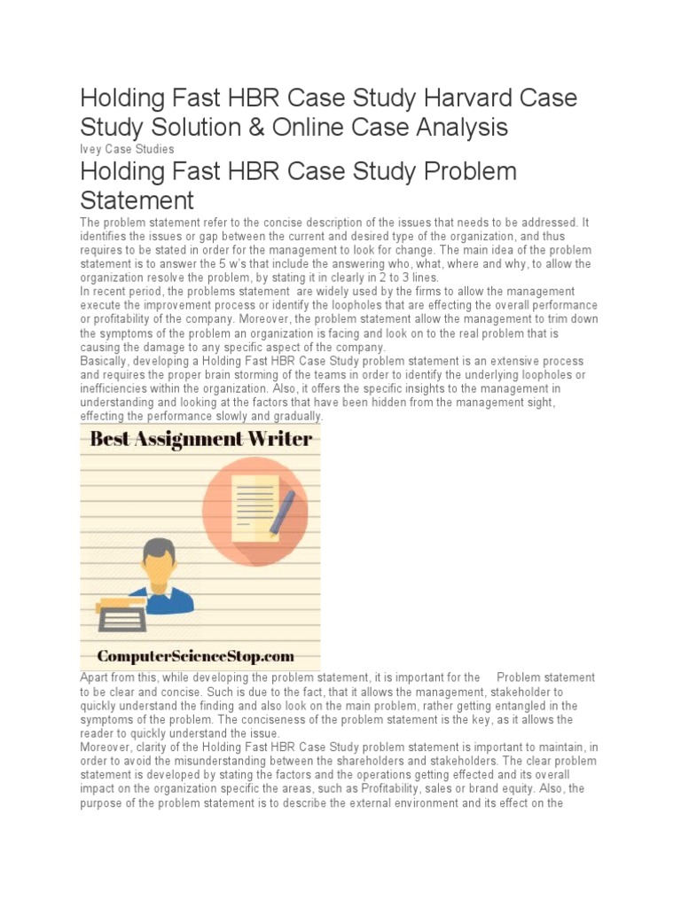 Holding Fast HBR Case Study Harvard Case Study Solution & Online Case Analysis | PDF | Swot ...