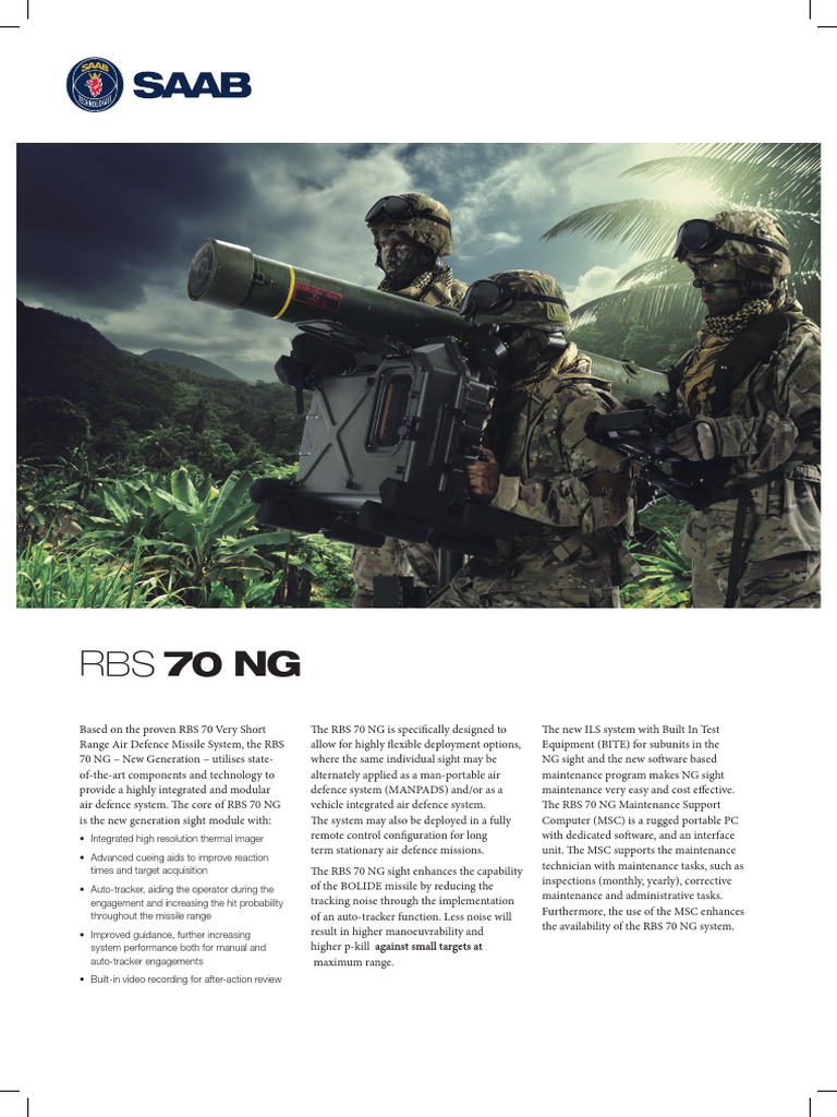 Rbs 70 NG Product Sheet | PDF | Anti Aircraft Warfare | Missile