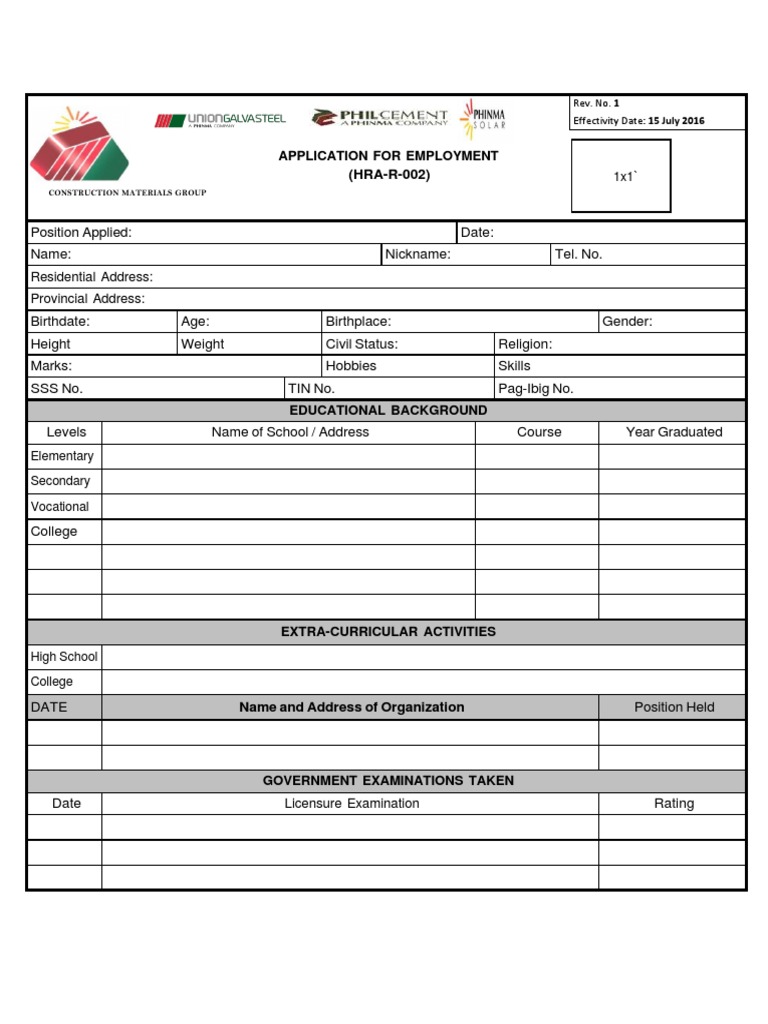 2021-Cmg Application Form | PDF | Labour | Employment