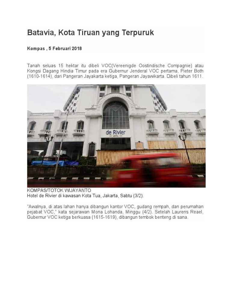 Batavia - Sejarah Kota | PDF